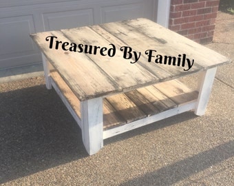 Handmade Solid Wood Coffee Table by TreasuredByFamily on Etsy