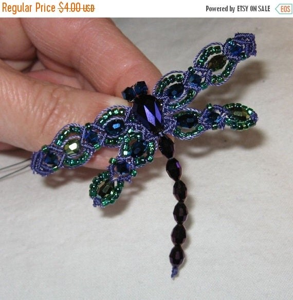 Micro-Macrame Tutorial Dragonfly Brooch or Hair by AnnikasAtelier