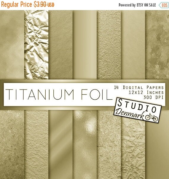 SALE Light Gold Foil Textures – “Titanium” Digital Paper – Textured ...