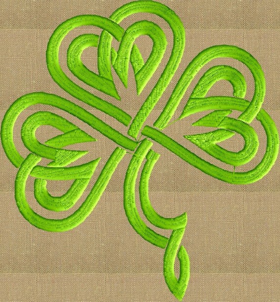 Shamrock Celtic Scroll Design EMBROIDERY DESIGN FILE
