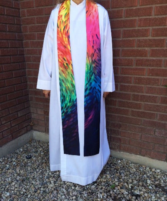 Silky Rainbow Clergy Stole Rainbow Priest Stole Clergy