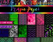 Descendants Digital Paper Clipart Scrapbook Instant Download