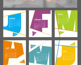 Typography calendar | Etsy