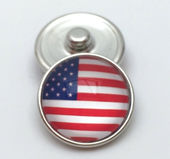American Flag Snap Charm