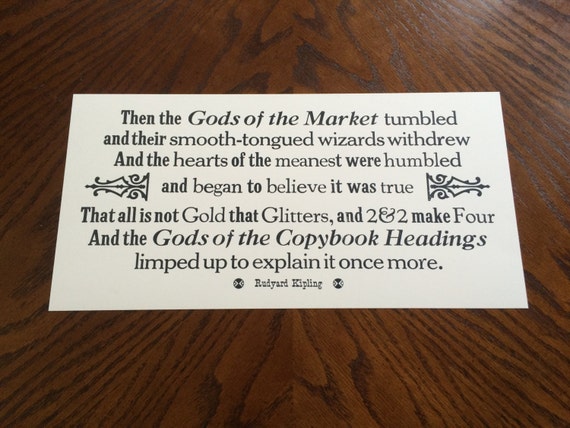 Rudyard Kipling The Gods of the Copybook Headings