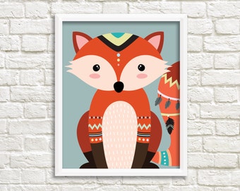 Native american fox | Etsy