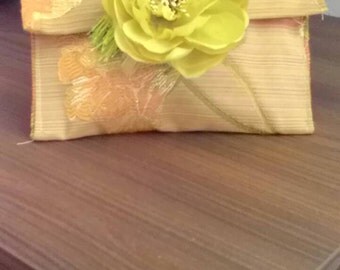 Items similar to Floral clutch, turquoise green clutch purse ...