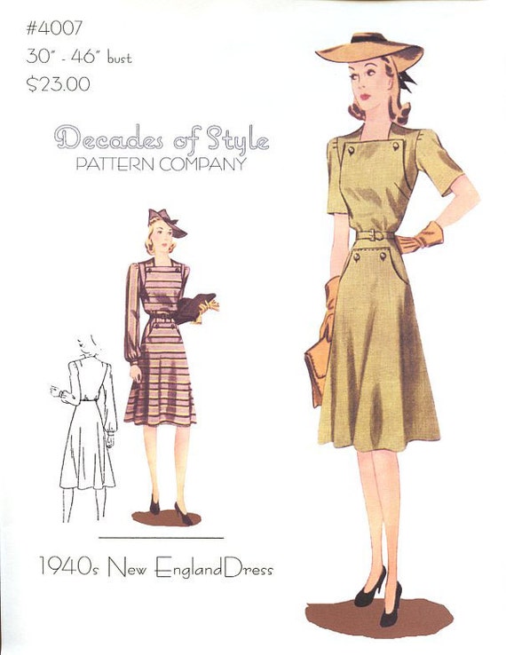 1940s Sewing Patterns - Dresses, Overalls, Lingerie etc
