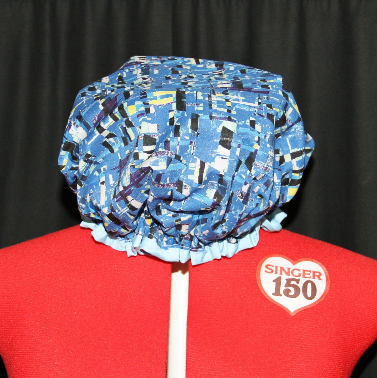 Rockabilly/ Retro Shower cap 50s style Vintage print vinyl