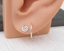 Unique double lobe piercing related items | Etsy