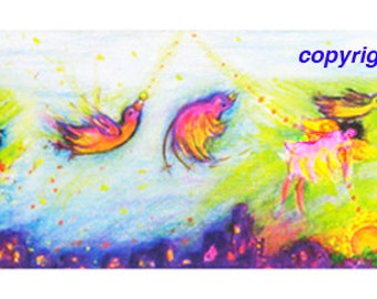 The Door: Symbol of freedom. Whimsical art print. by artbynonya