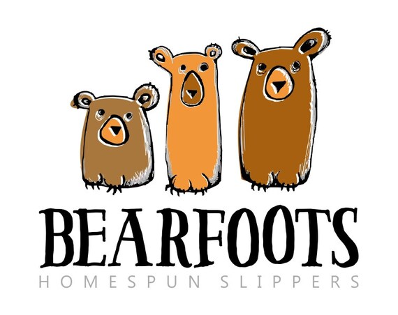 Premade Logo Hand Drawn Brown Bear Logo Three Bears Logo