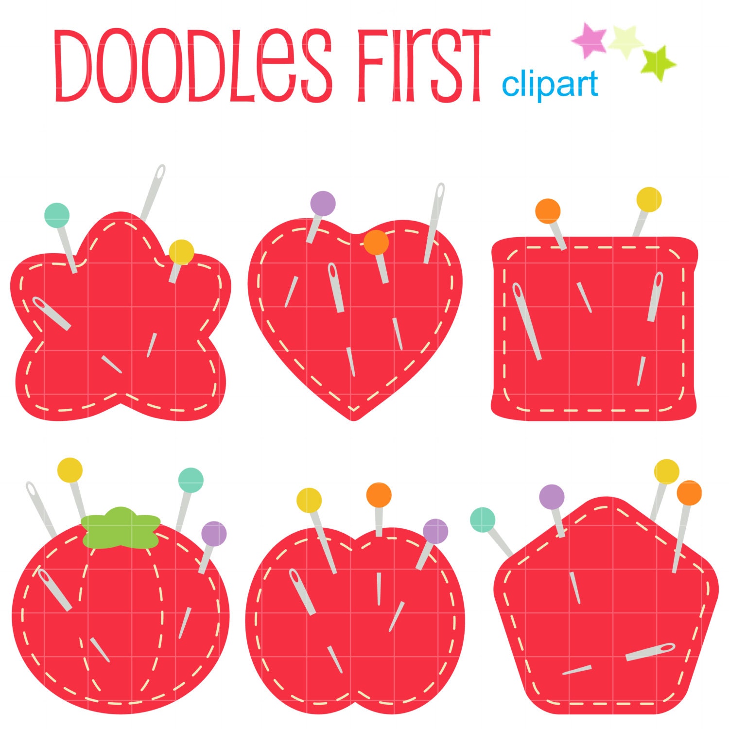 Pin Cushions Digital Clip Art for Scrapbooking Card Making