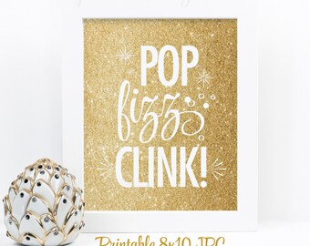 Pop fizz clink sign | Etsy