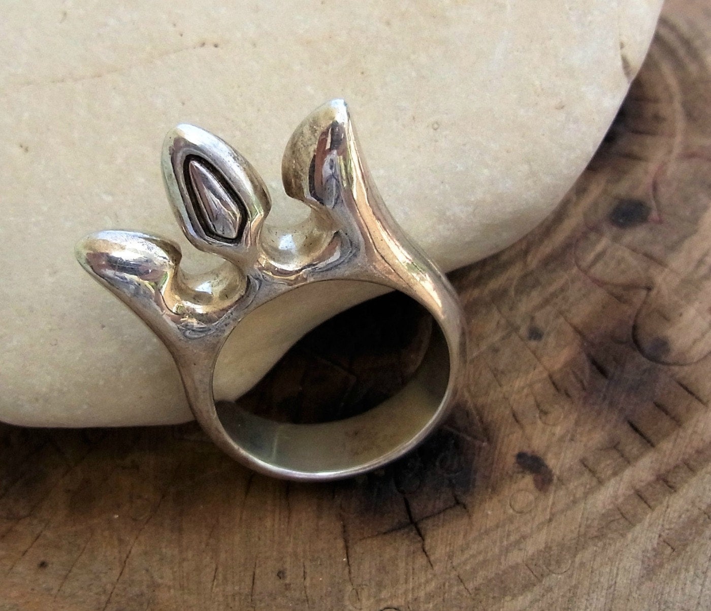 Sterling men ring. Biker ring. Heavy metal male ring.