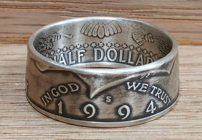 Silver Kennedy Half Dollar Coin Ring by JoshsCoinRings on Etsy