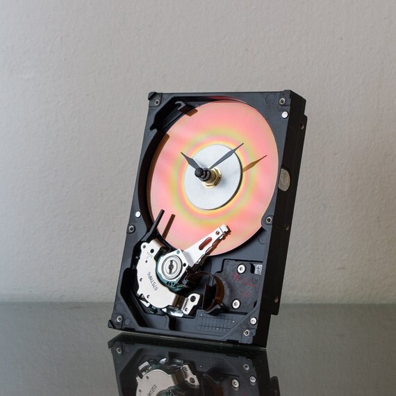 Hard Drive Clock Unique Desk Clock Industrial by ClockLight