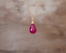 Unique ruby stone necklace related items | Etsy