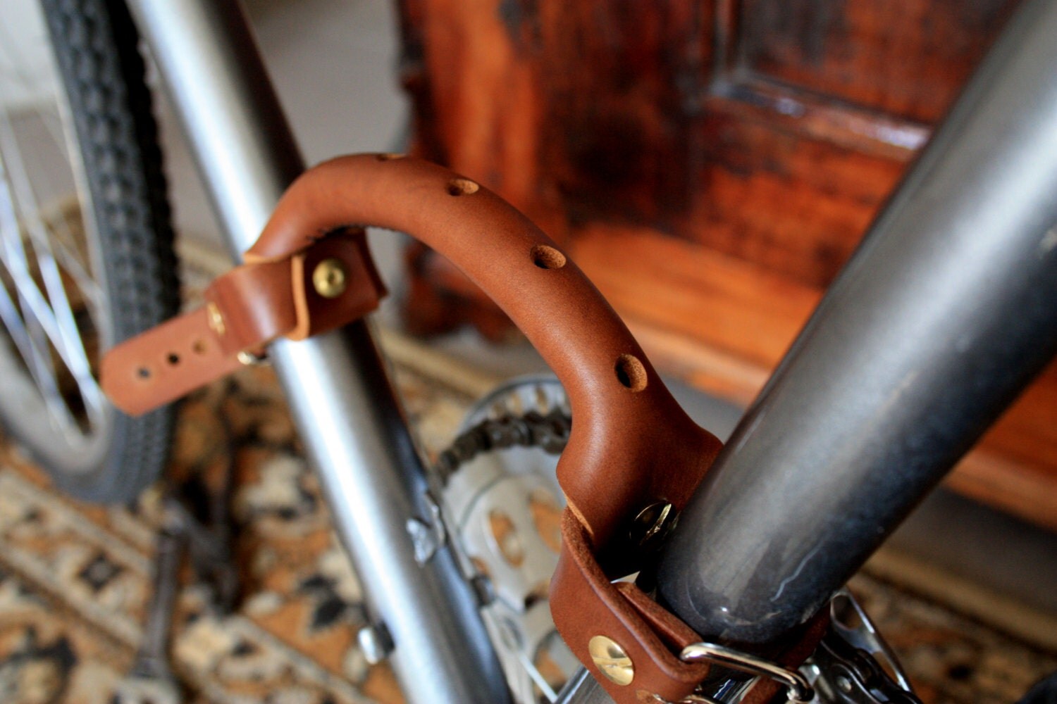 Bicycle handle Bicycle Leather Frame Handle Carrying Handle