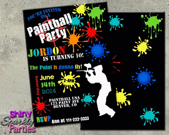 Paintball Invitation Wording Sample