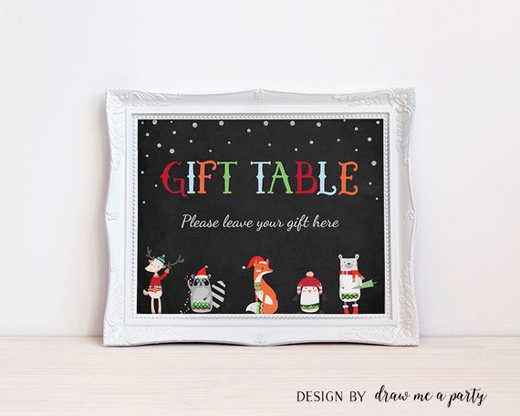 Christmas Gift Table Sign Christmas Party Decorations DIY