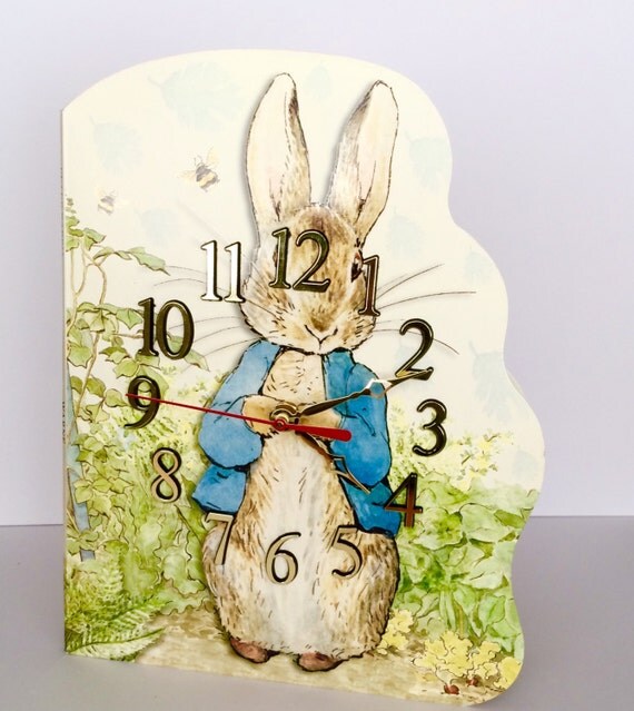 Peter Rabbit Clock Beatrix Potter Nursery Clock Kids Book