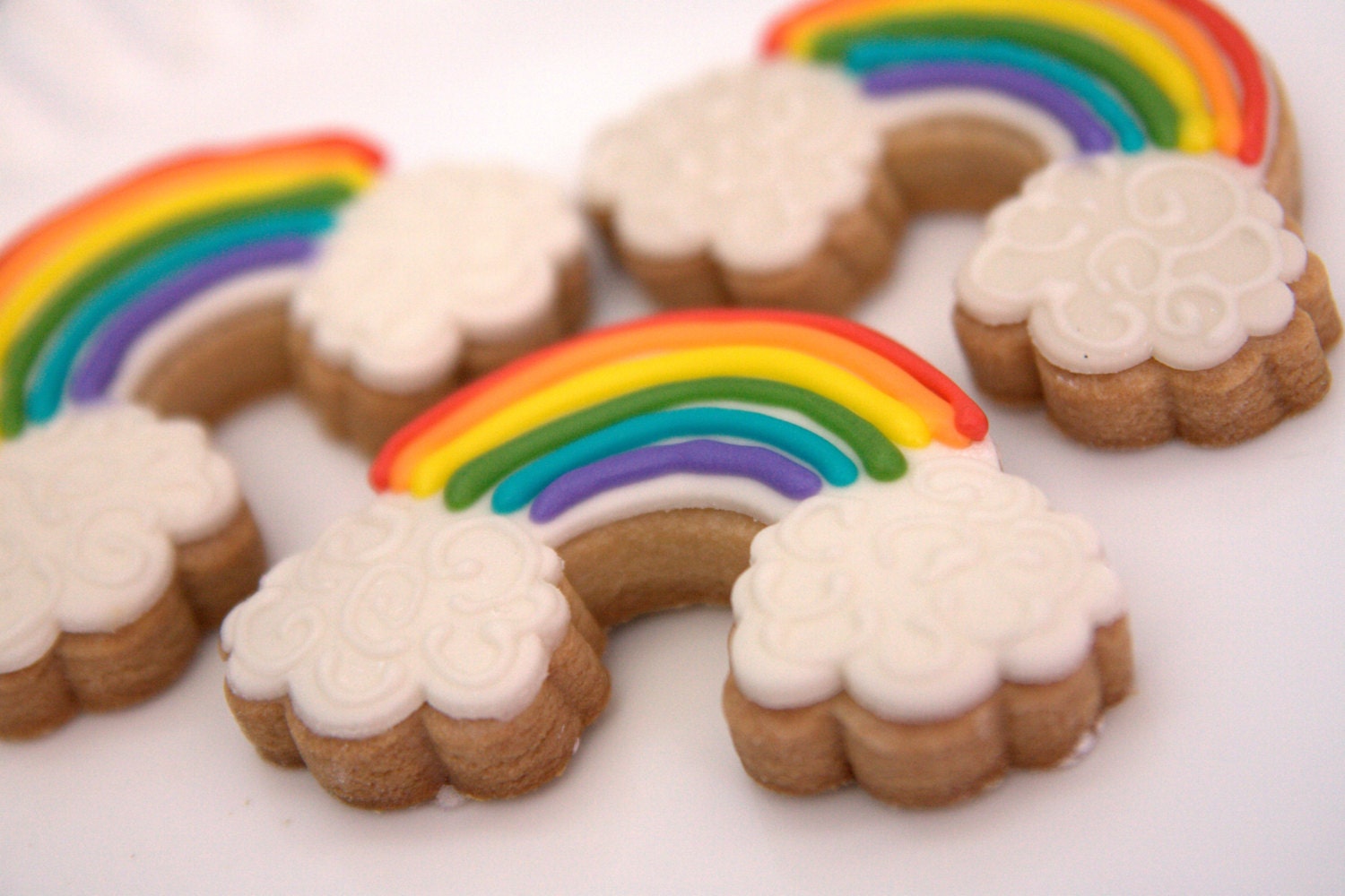 1 Dozen Decorative 4 Shortbread Rainbow Cookies