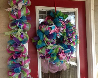 Deco mesh garland | Etsy