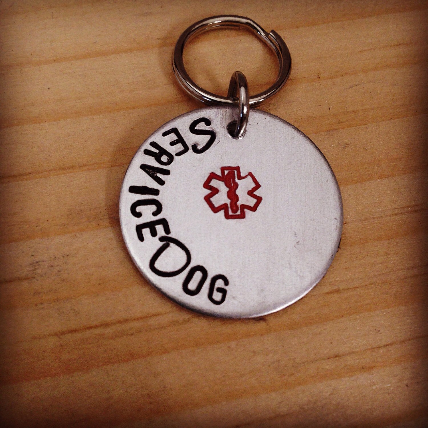 Service Dog tag ID tag pick your shape hand stamped with