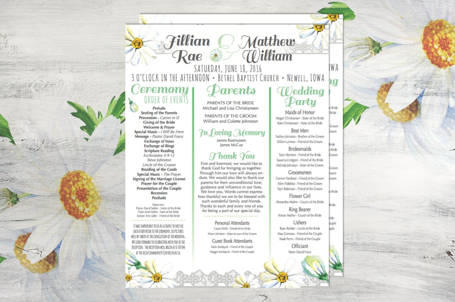 Wedding program wedding ceremony program wedding by MathisDesigns