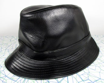Leather bucket hat | Etsy