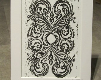 Abstract lino cut | Etsy