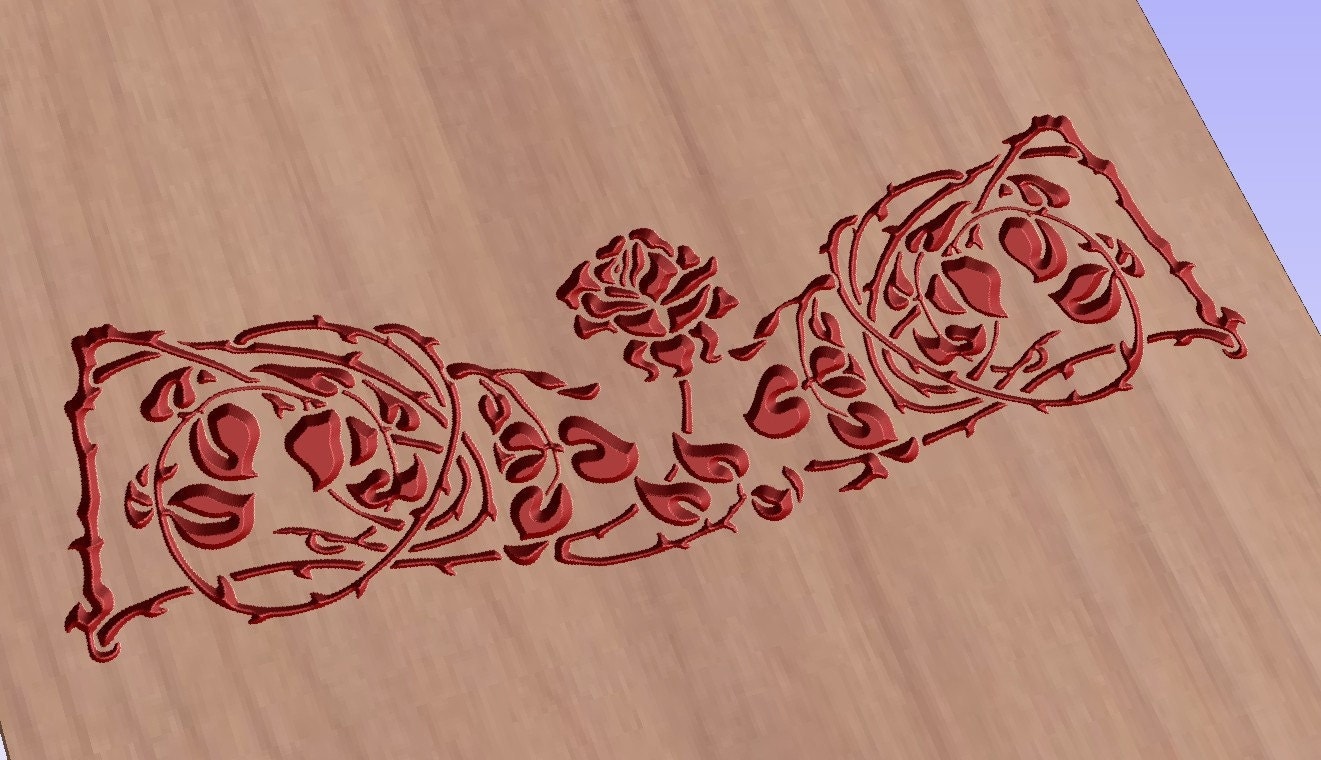 Rose vector file eps for V-bit cnc carving