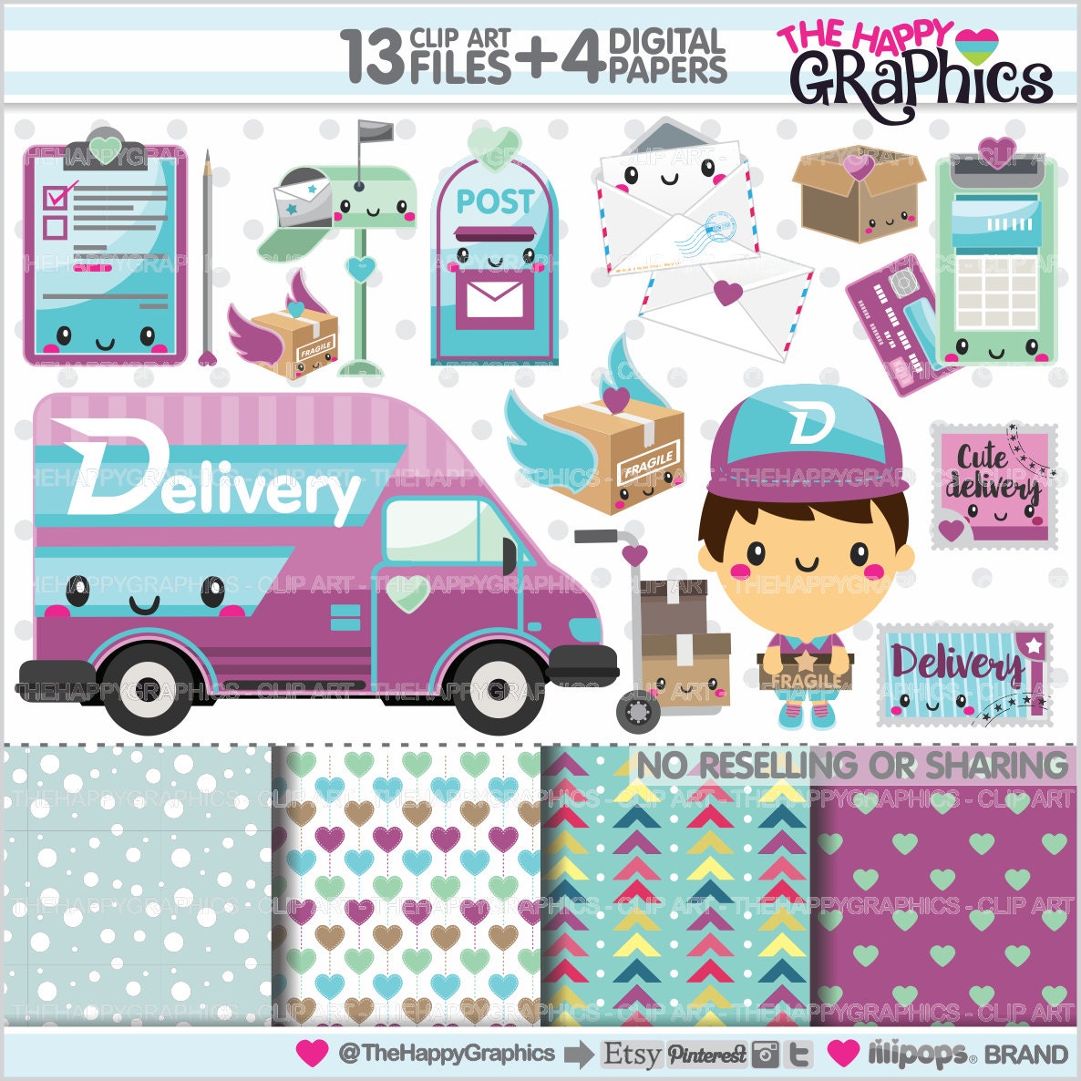 80%OFF Delivery Clipart Delivery Graphics COMMERCIAL USE