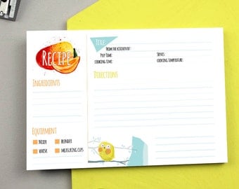 Cute recipe cards | Etsy