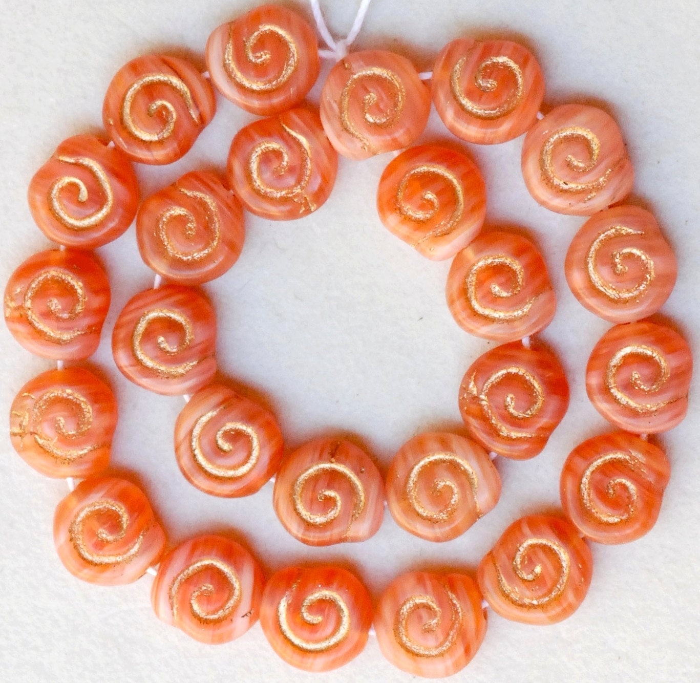 Small Snail Shell Bead Czech Glass Beads 9mm x 8mm