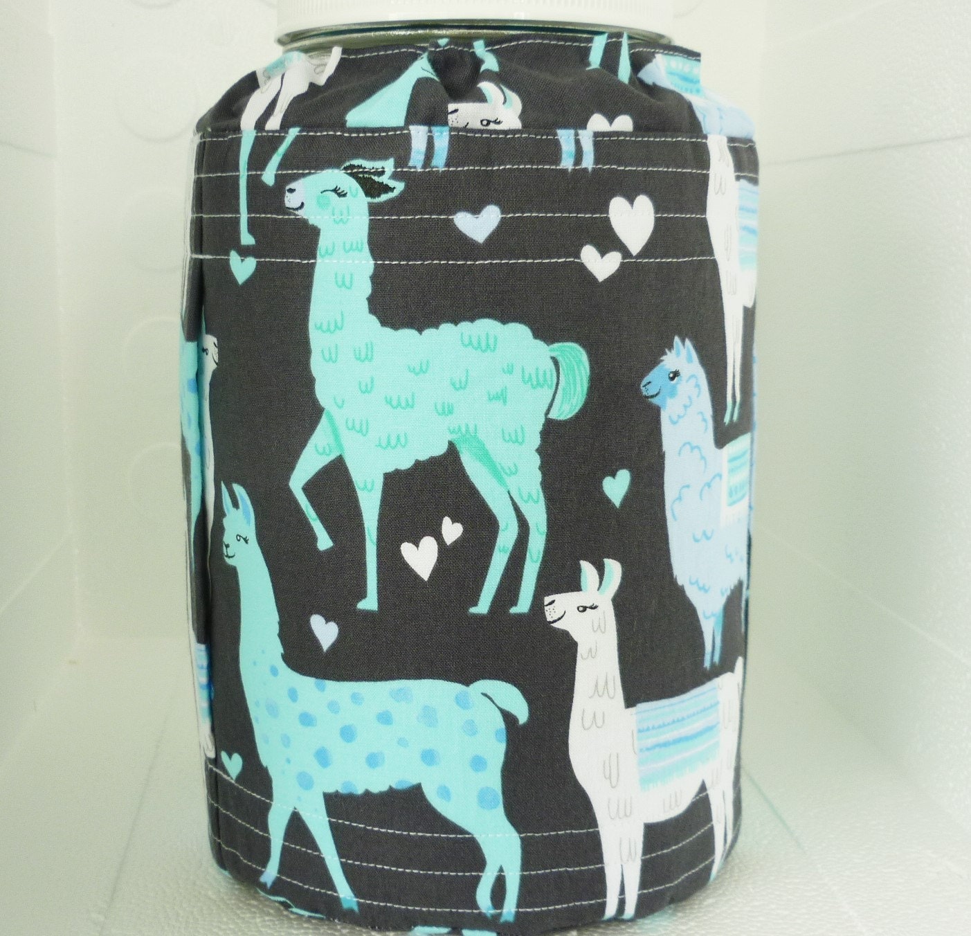 Gallon jar cover/Llama fabric jar cover/fermenting jar
