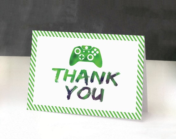 Printable Thank You Card Template | Video Game Thank You Card | Gamer ...