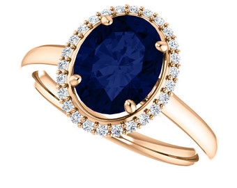 Blue halo ring | Etsy