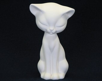 Painted ceramic cat | Etsy