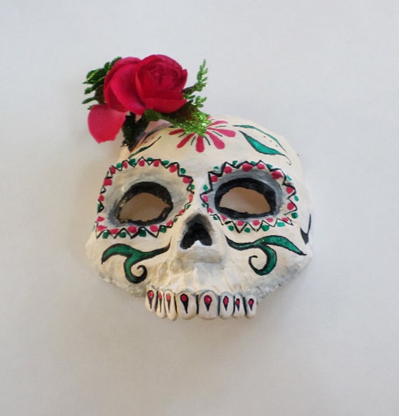 Day of The Dead Mask Sugar Skull skull mask half mask red