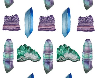 Watercolor gemstone | Etsy