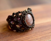 Unique macrame ring related items | Etsy