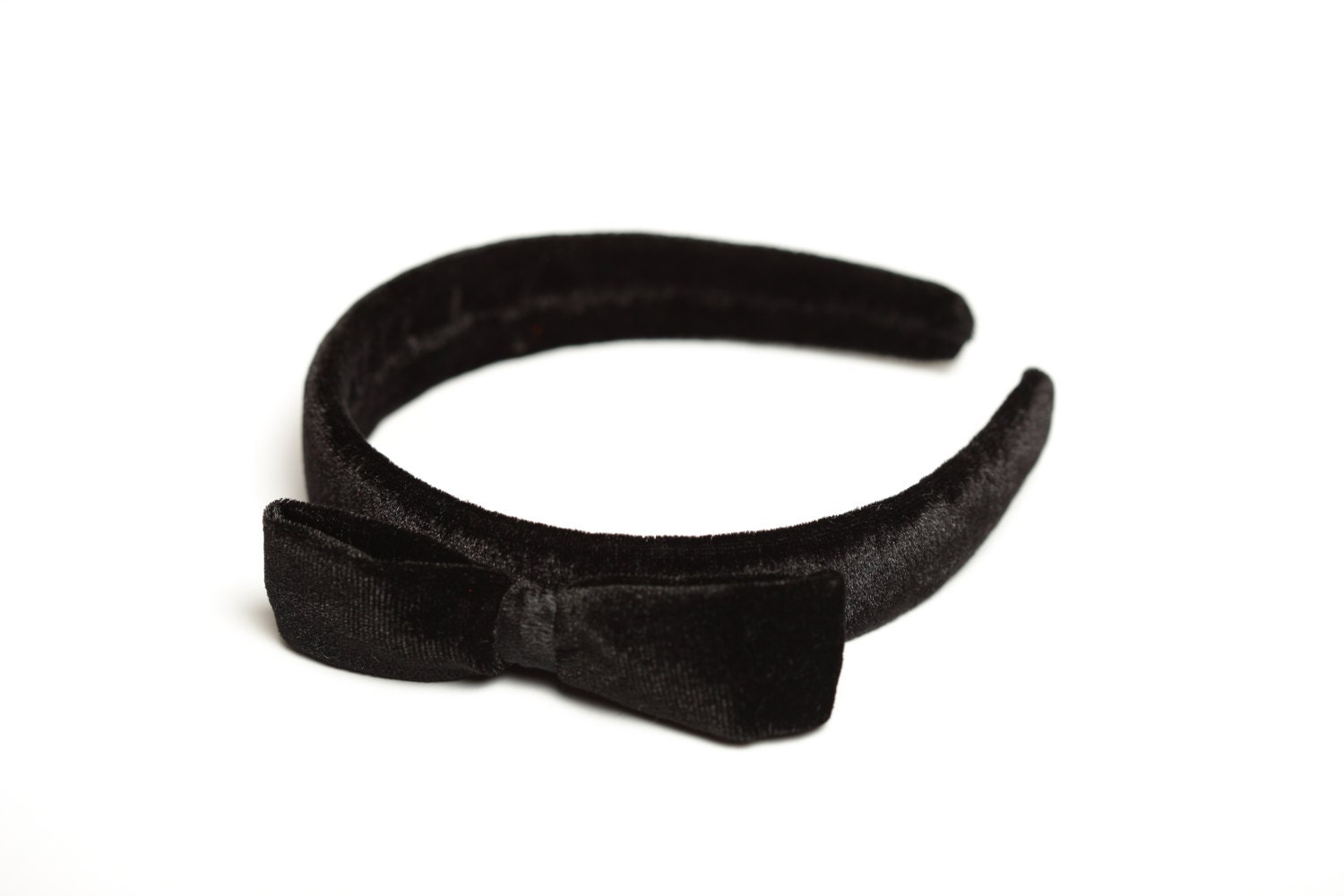 Black padded headband Black velvet headband by GrandBloomStore