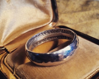 Silver coin ring | Etsy