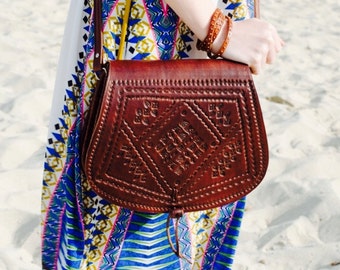 Moroccan leather bag | Etsy