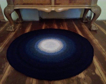 Blue round rug | Etsy