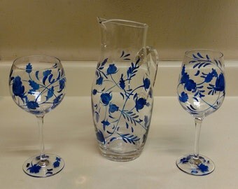 Poppy wine glass | Etsy