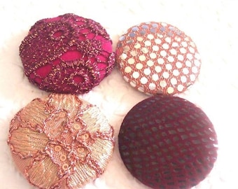 Handmade buttons trims fabrics recycled by EmbellishedLife2
