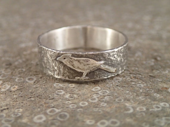 Cardinal bird ring handmade art jewelry by DeborahLaun on Etsy